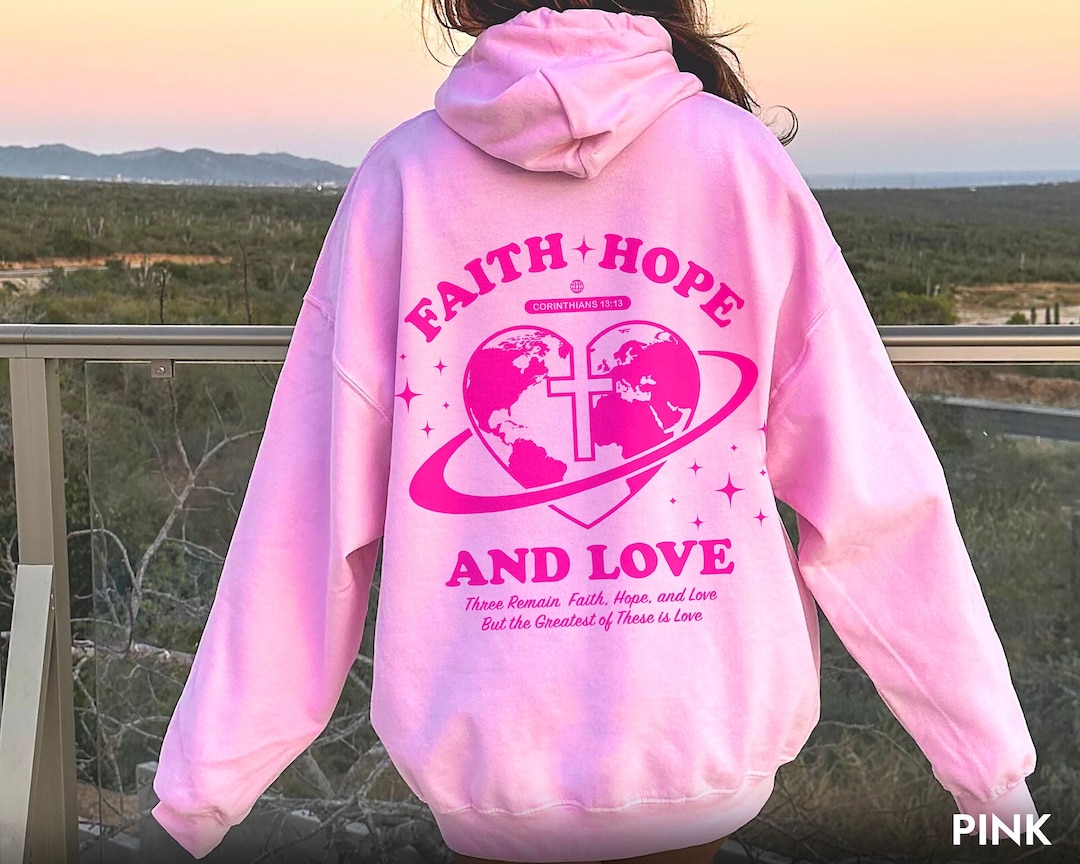Faith Hope Love Y2k Hoodie Christian Hoodie Christian Merch Christian ...