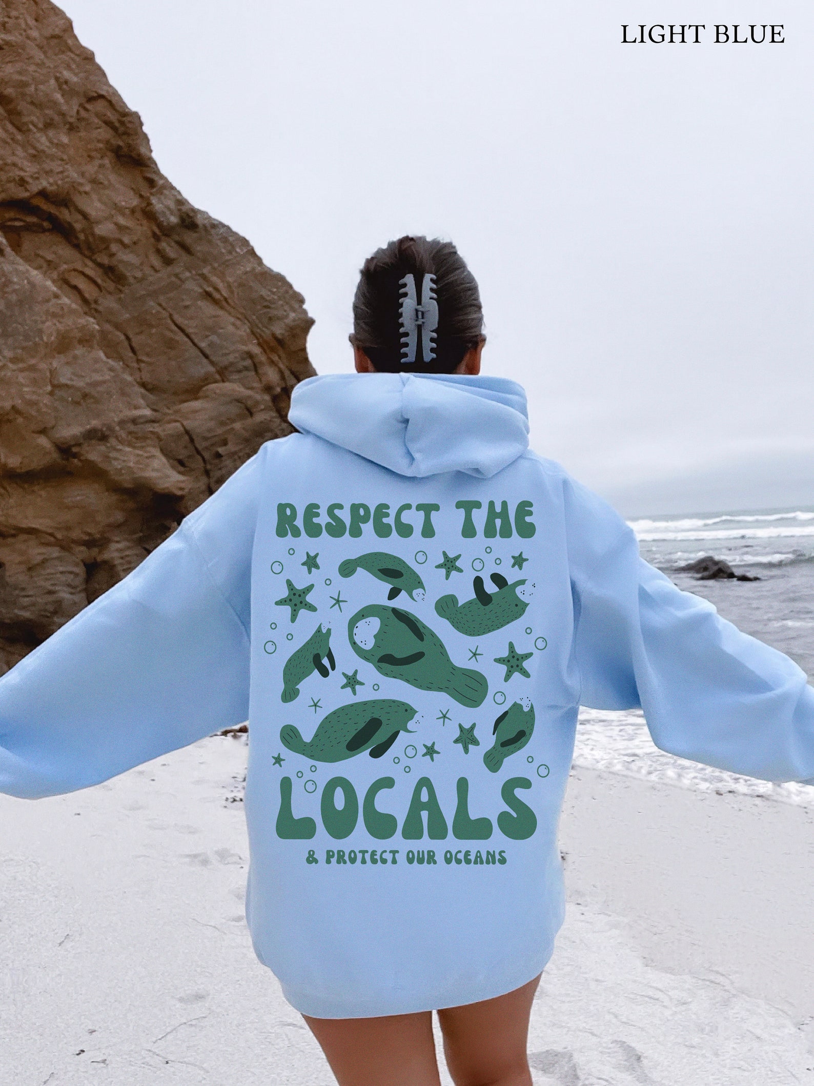 Manatee Shirt Beach Hoodie Ocean Animal Shirt Beach Hoodies Respect the ...