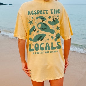 Manatee Shirt Comfort Colors Respect the Locals Ocean Animal Shirt ...