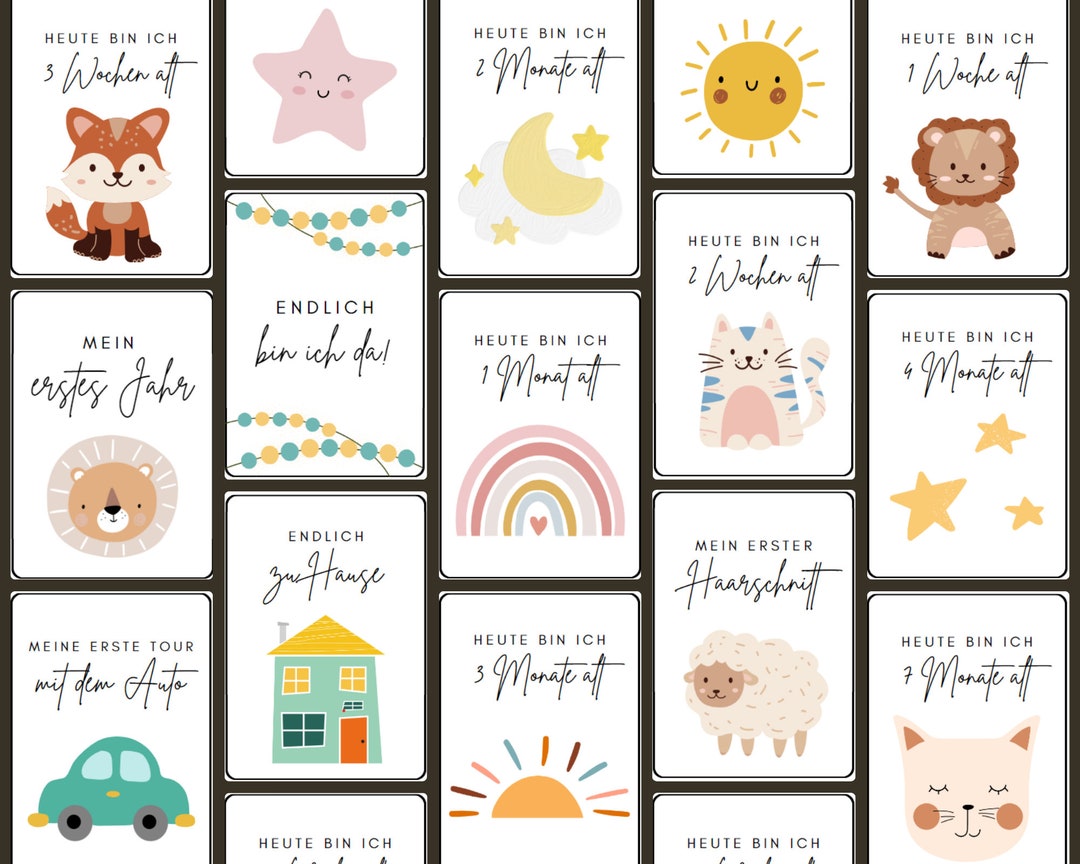 Meine Meilensteine, Milestone Cards Für Babys, 0-12 Monate, 36 Karten ...
