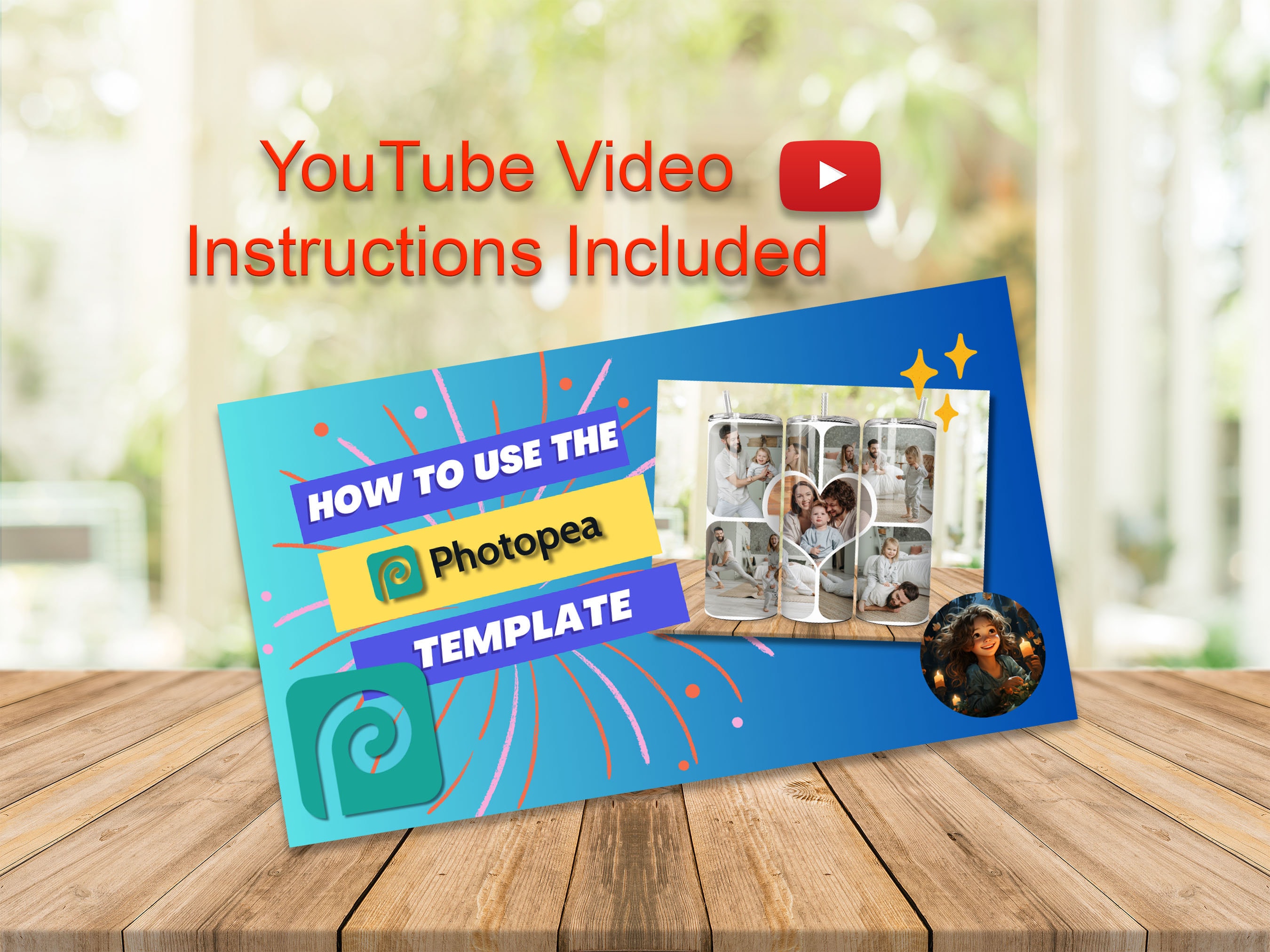 Heart Shaped Design Five Photo Tumbler for Family, Seamless Design ...