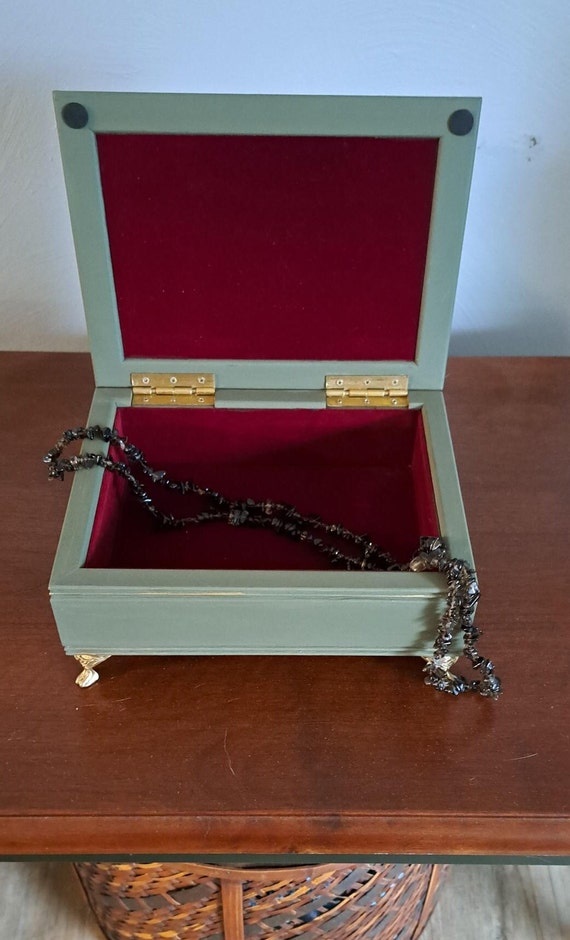 Keepsake Box Green Floral - Gem