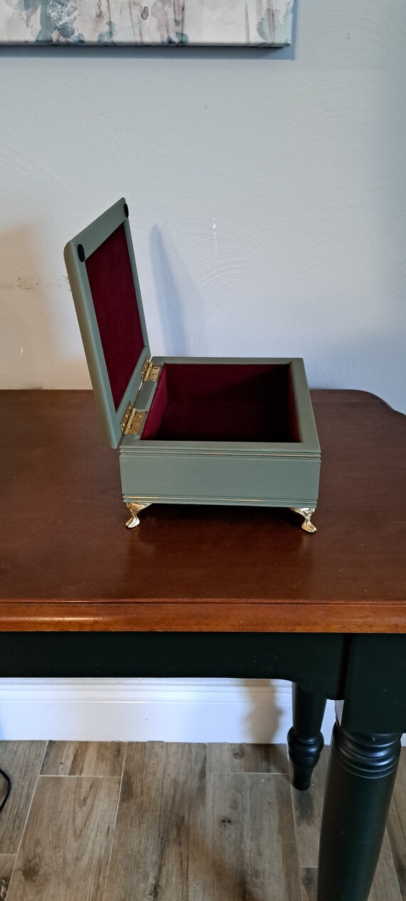 Keepsake Box Green Floral - Gem