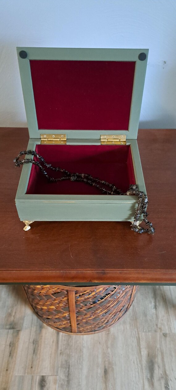 Keepsake Box Green Floral - Gem