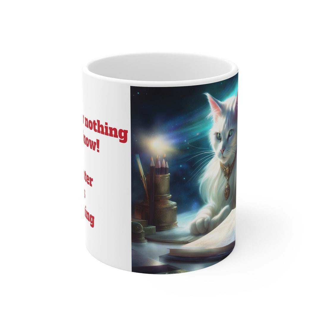 You Know Nothing Cat Snow Meme Coffee Mug, Funny Mugs, Funny Coffee Mug ...