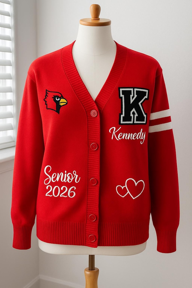 Custom Senior Varsity Cardigan | Personalized Letterman Sweater | Class ...