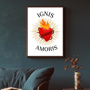 Sacred Heart of Jesus Minimalist Print - (ignis Amoris) DIGITAL ...