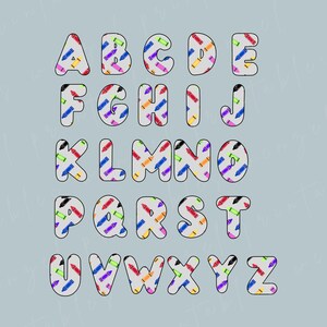 Back to School Crayon Pattern Digital Alphabet Instant Download - PNG ...