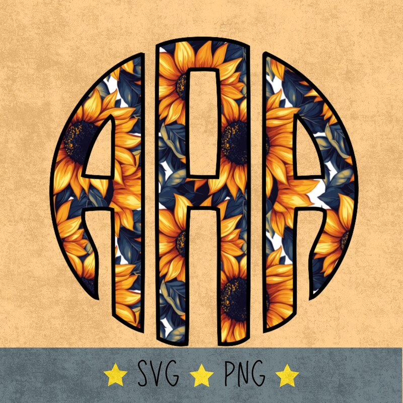 Sunflower Monogram - Etsy