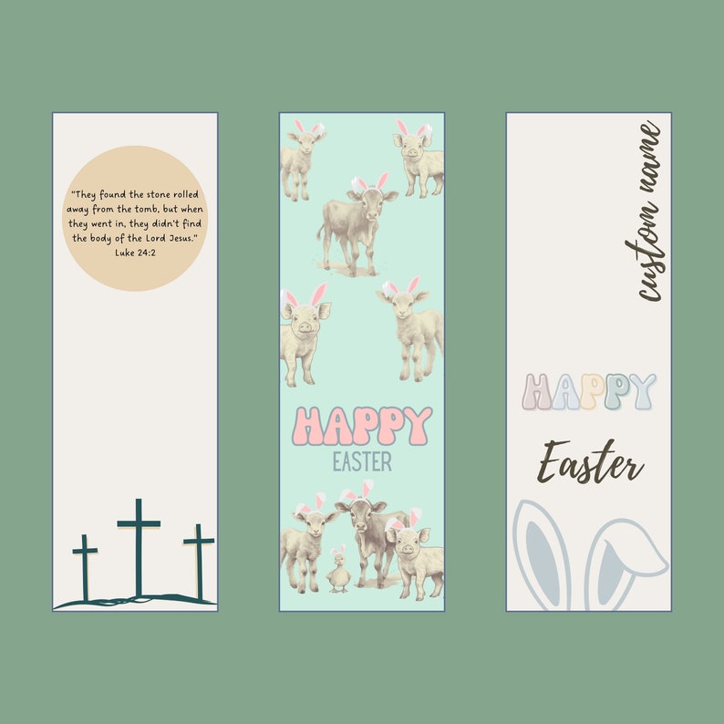 Easter Printable Bookmark, Canva Template, Customized Printable Designs ...