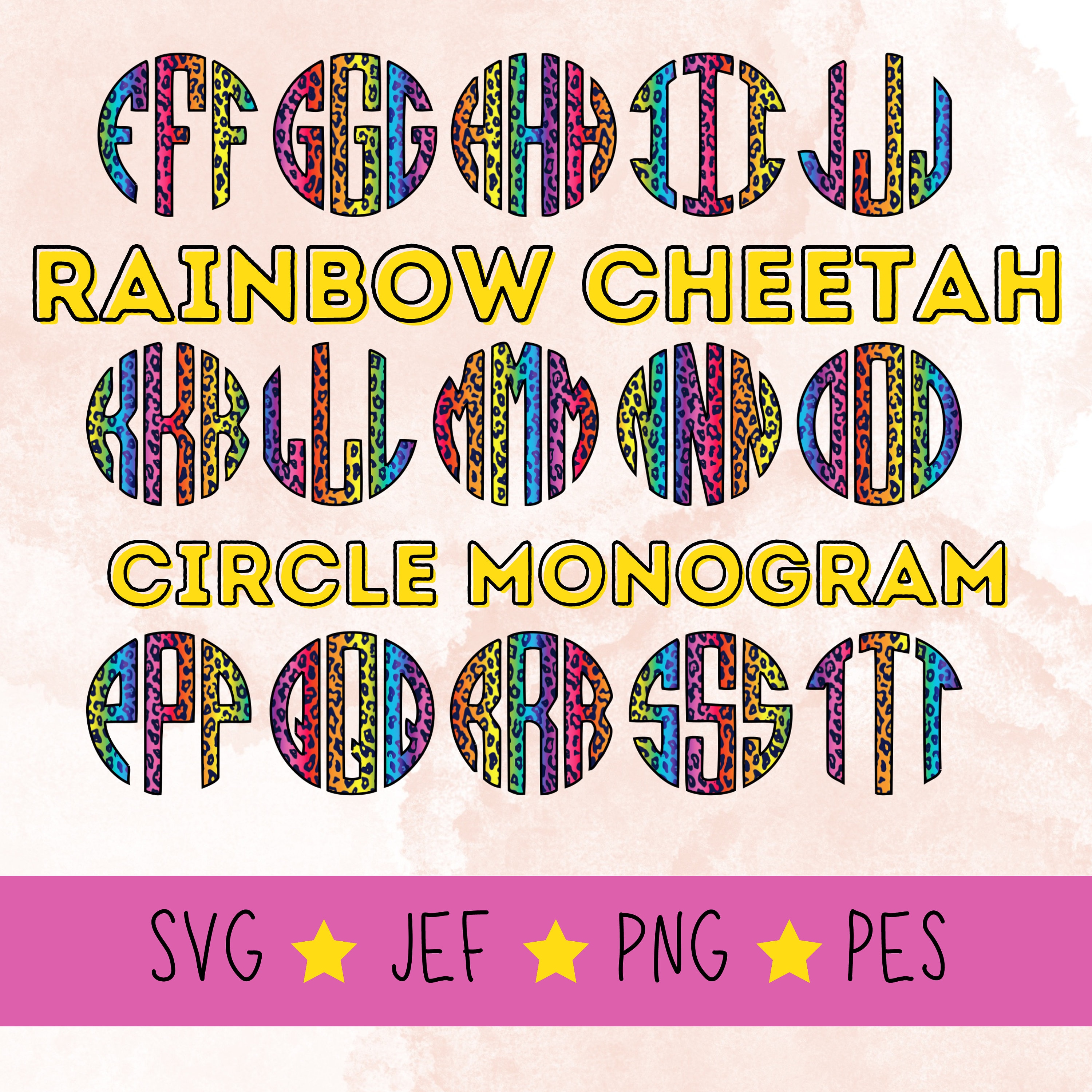 Personalized Rainbow Circle Monogram SVG,PNG for Crafting, Apparel ...