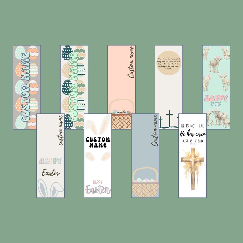 Easter Printable Bookmark, Canva Template, Customized Printable Designs ...