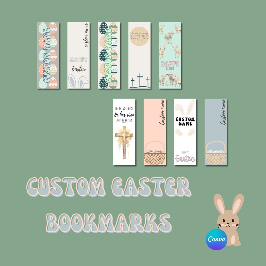 Easter Printable Bookmark, Canva Template, Customized Printable Designs ...