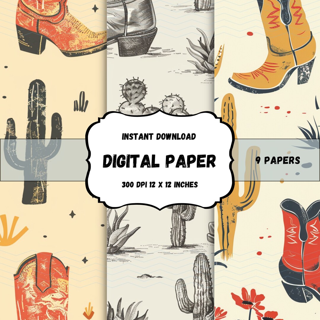 Western Digital Paper Pattern, Scrapbooking, Crafting, Paper Crafts ...