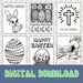 Easter Coloring Pages Printable, Kid's Coloring Pages, PDF Digital - Etsy