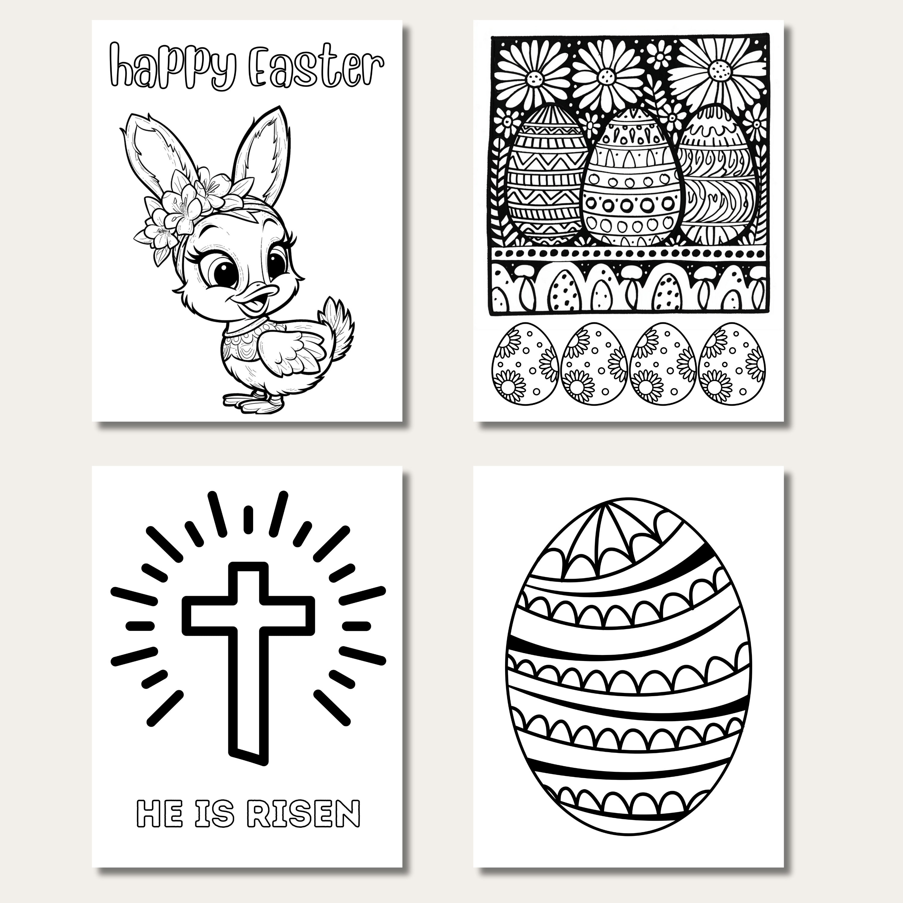 Easter Coloring Pages Printable, Kid's Coloring Pages, PDF Digital - Etsy
