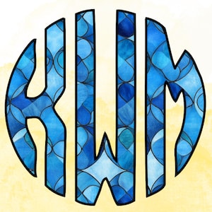 Personalized Stained Glass Circle Monogram SVG,PNG for Crafting ...
