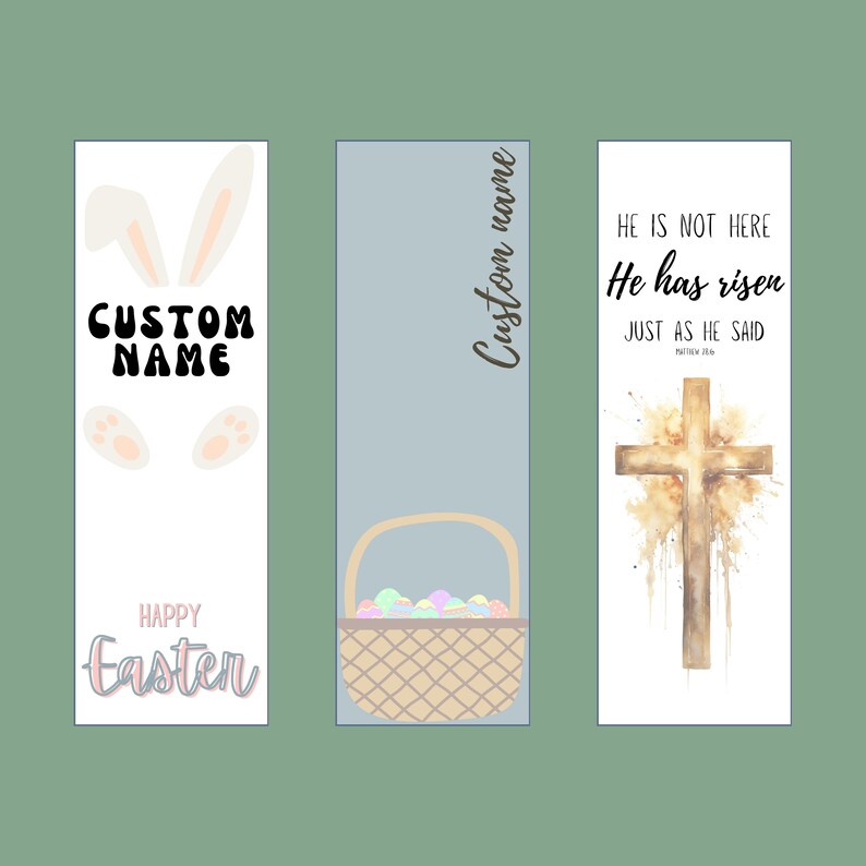 Easter Printable Bookmark, Canva Template, Customized Printable Designs ...