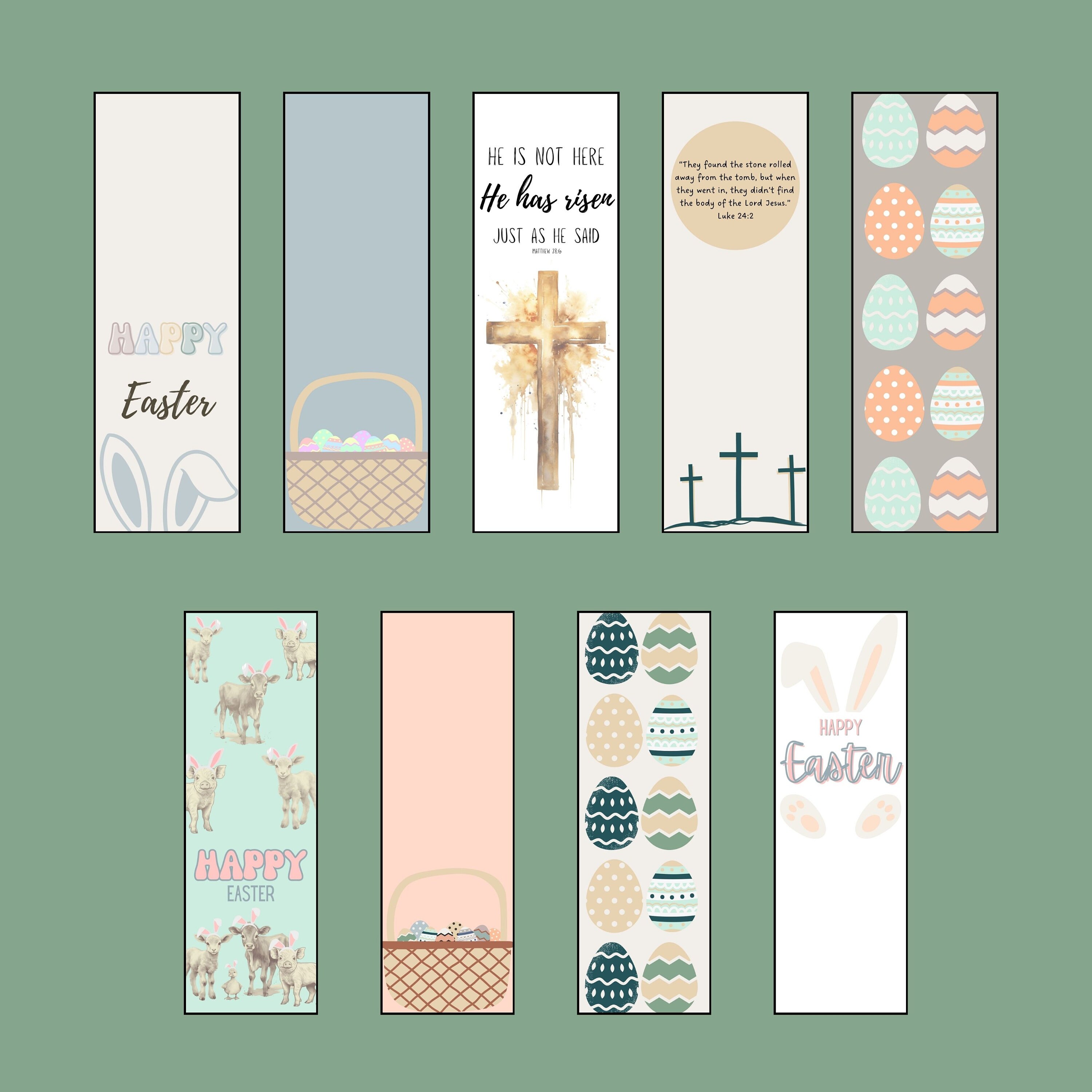 Easter Printable Bookmark, Printable Designs, Digital Instant Download ...