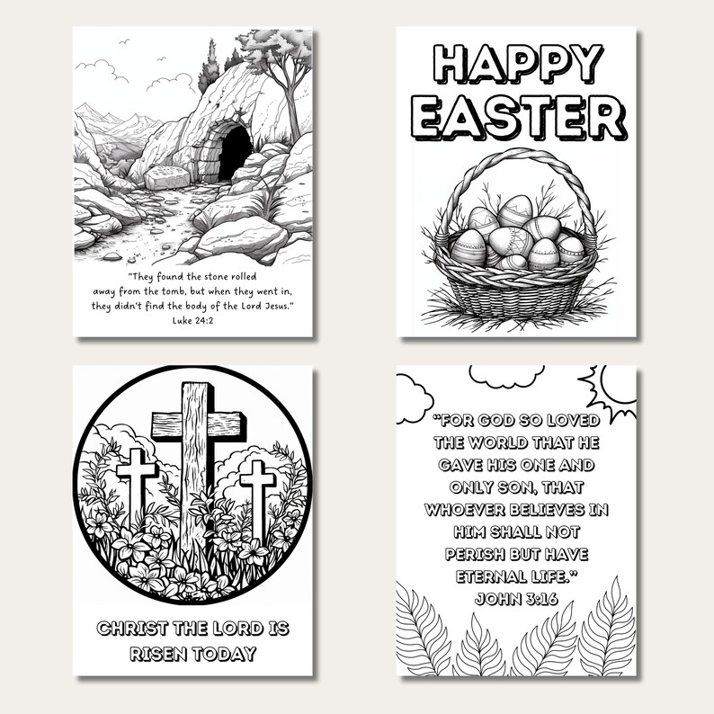 Easter Coloring Pages Printable, Kid's Coloring Pages, PDF Digital - Etsy