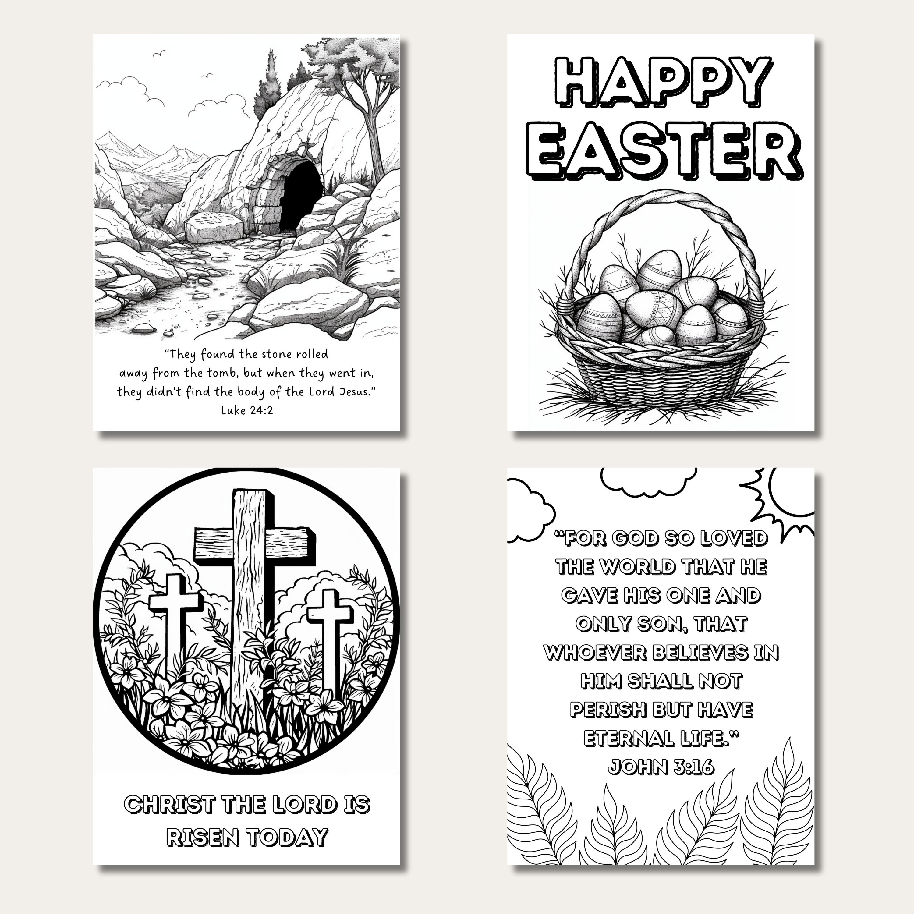 Easter Coloring Pages Printable, Kid's Coloring Pages, PDF Digital - Etsy