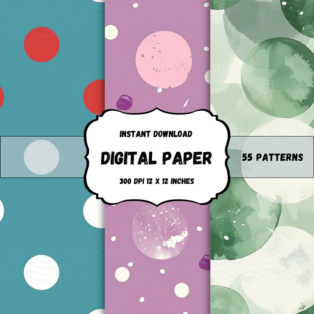 Polka Dot Digital Paper Pattern, Scrapbooking, Crafting, Paper Crafts ...
