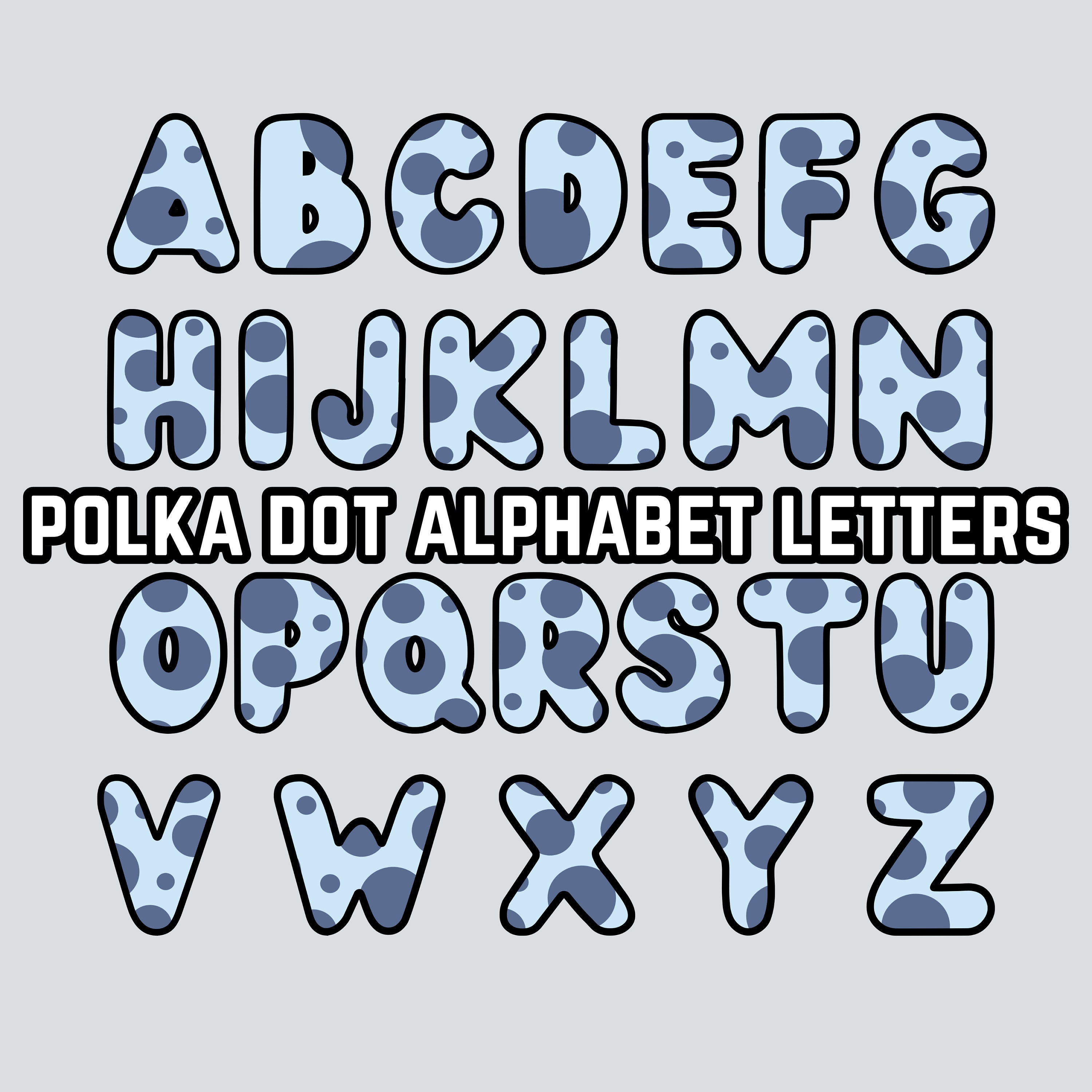 Polka Dot Monogram Letter Alphabet Bundle, SVG, PNG, and Embroidery ...