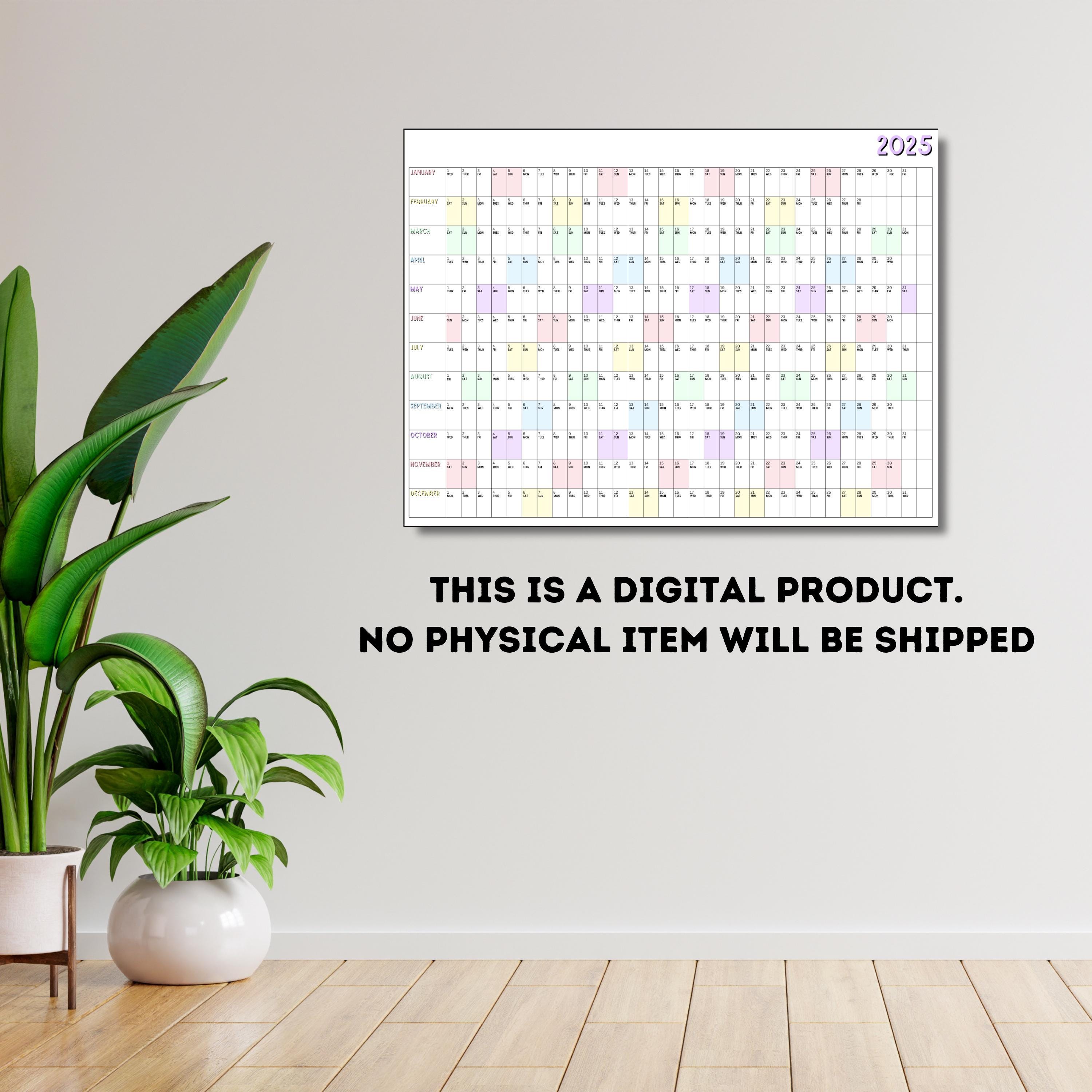 Giant 2025 Wall Calendar | 2025 Wall Planner | Annual Planner | Yearly ...