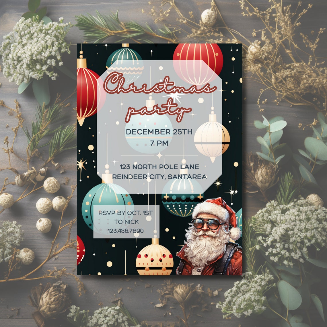 Christmas Party Invitation, Holiday Party Invitation, EDITABLE ...