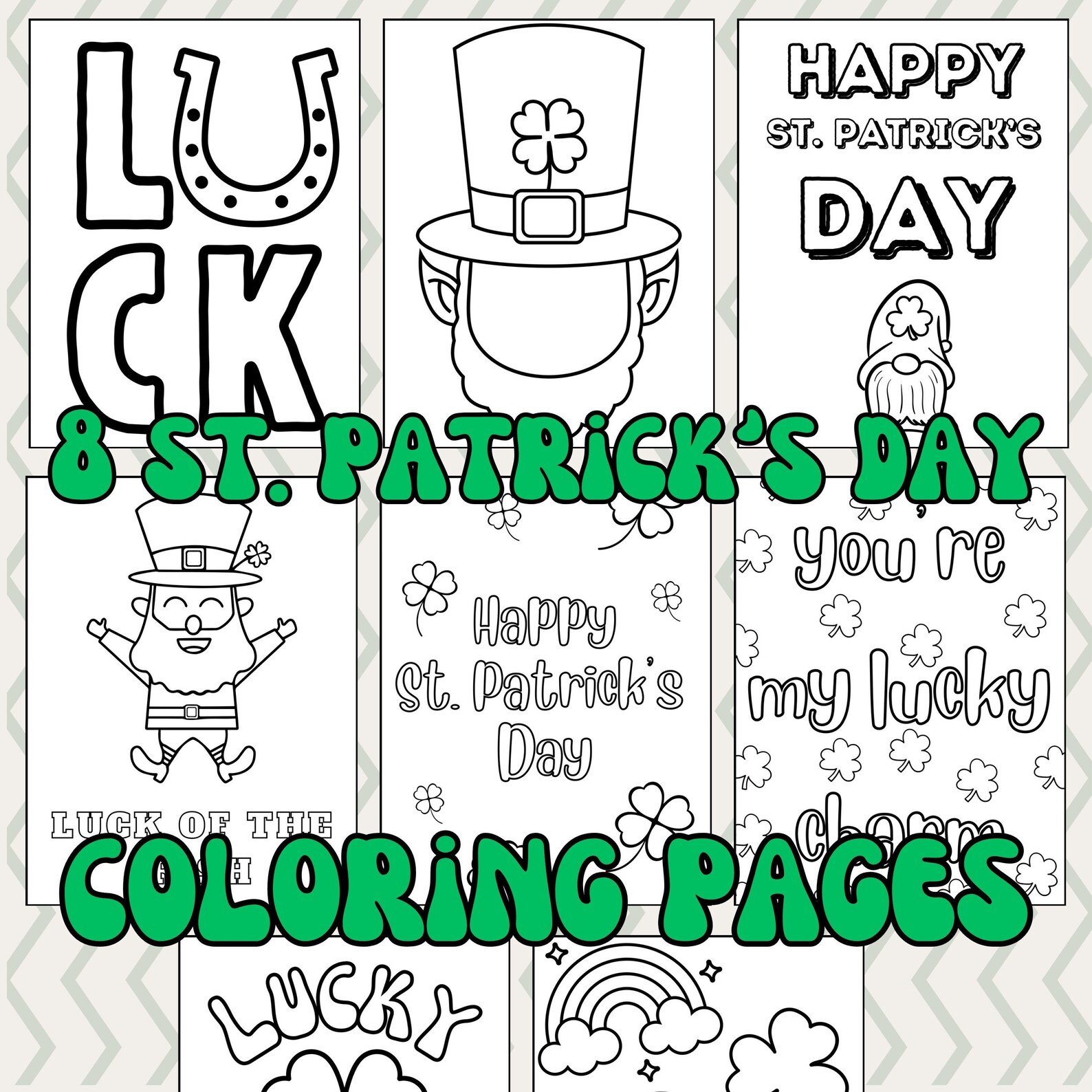 St. Patrick's Coloring Pages Printable, Kid's Coloring Pages, PDF ...