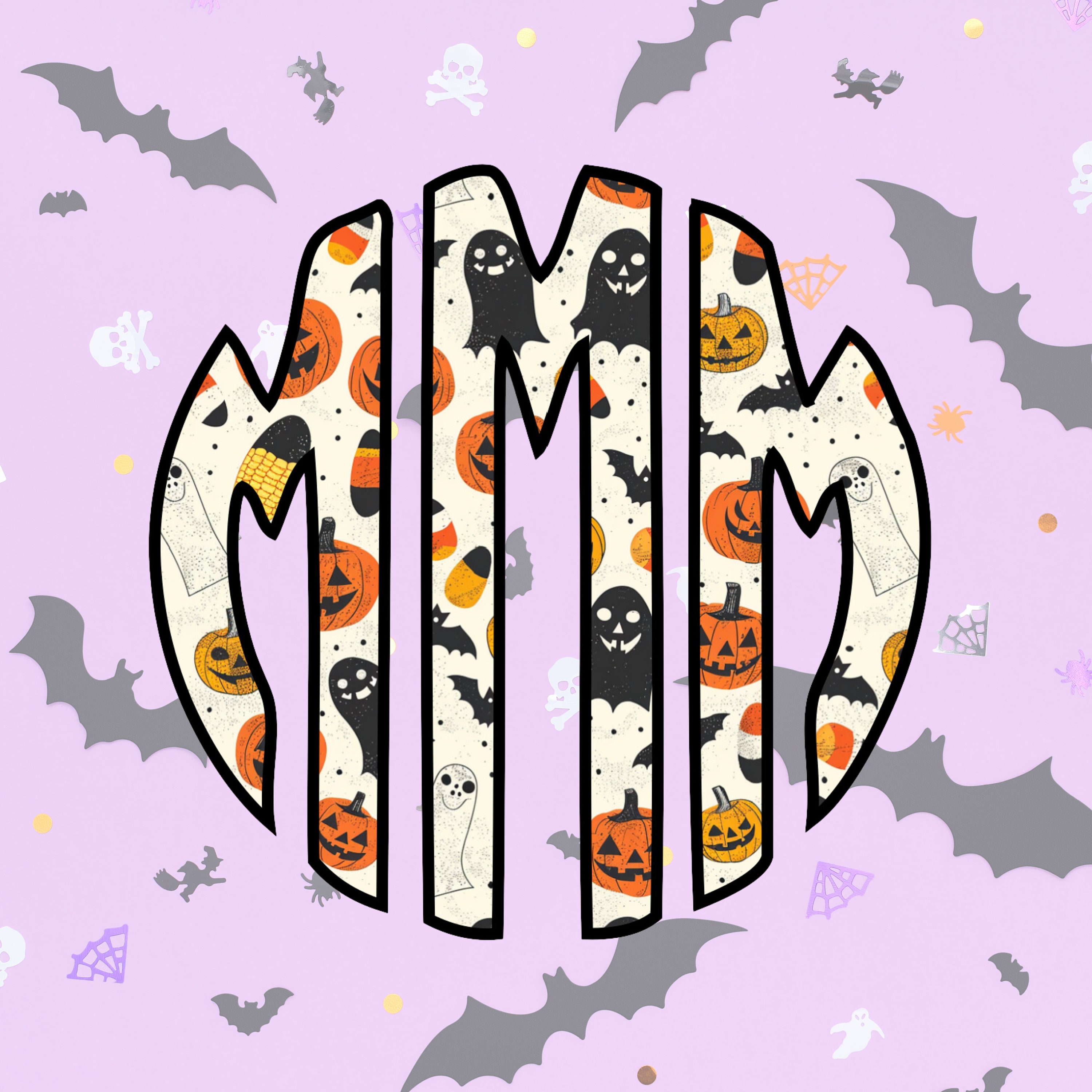 Personalized Halloween Circle Monogram SVG,PNG for Crafting, Apparel ...