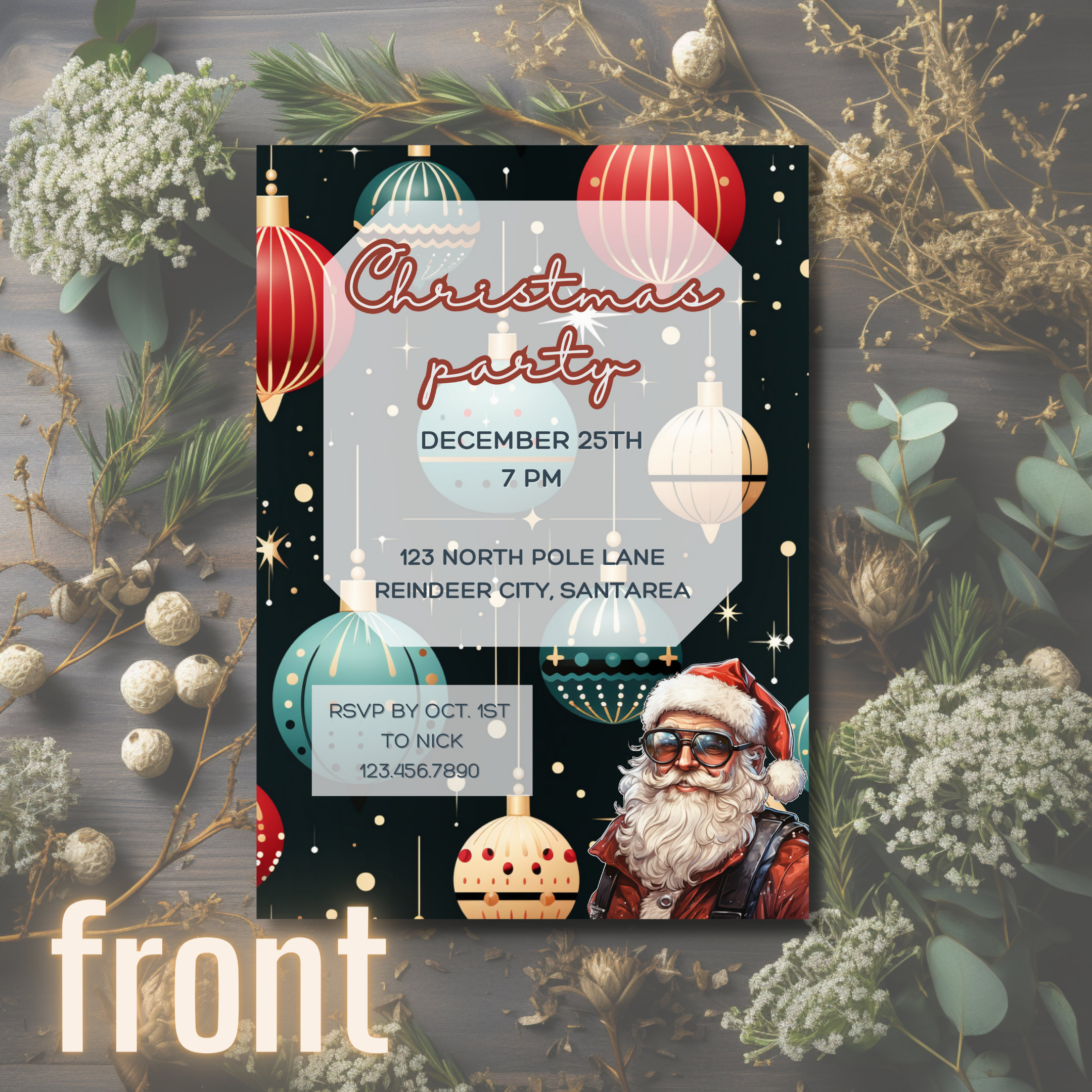 Christmas Party Invitation, Holiday Party Invitation, EDITABLE ...