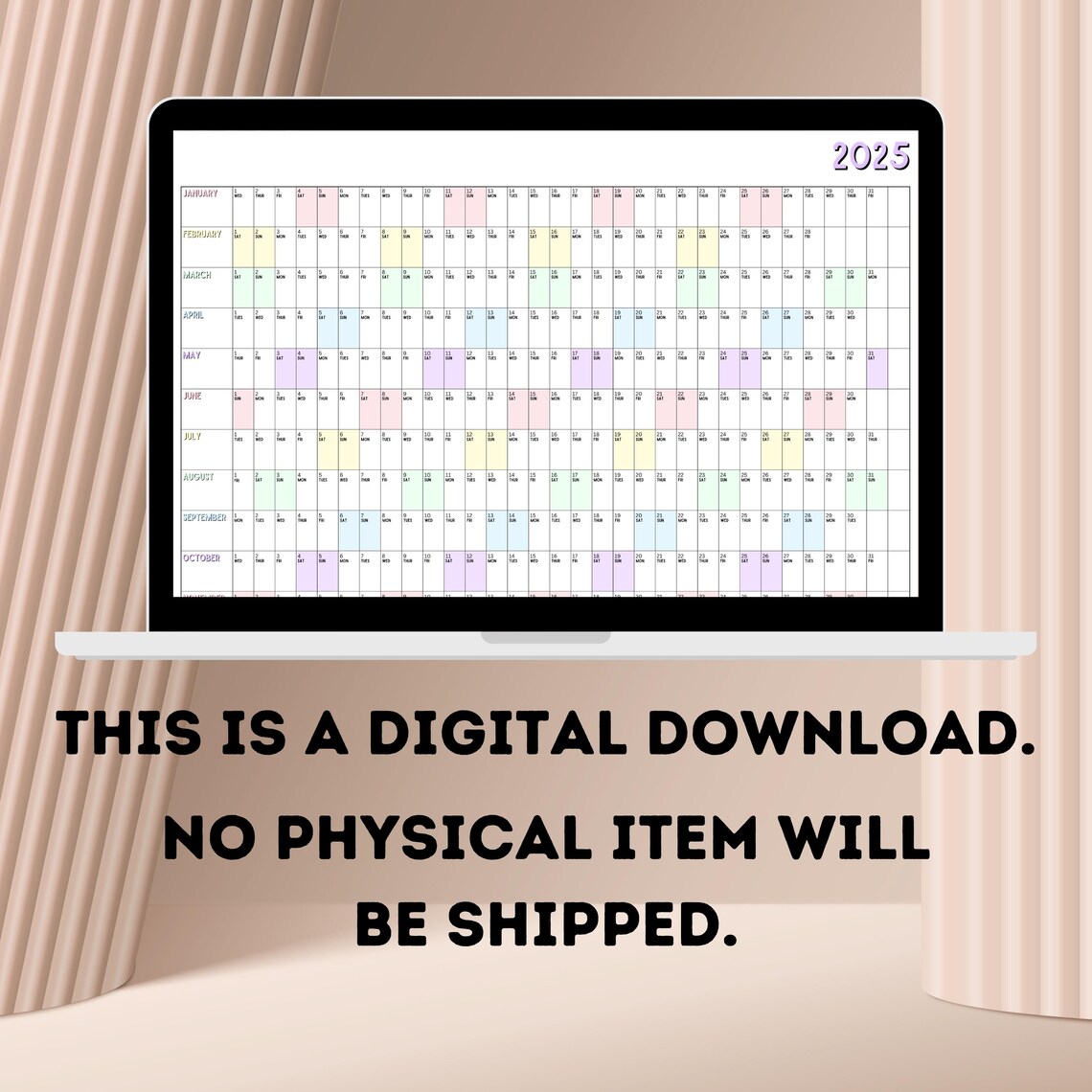 Giant 2025 Wall Calendar | 2025 Wall Planner | Annual Planner | Yearly ...