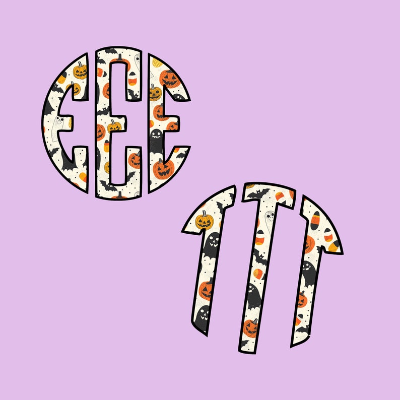 Personalized Halloween Circle Monogram SVG,PNG for Crafting, Apparel ...