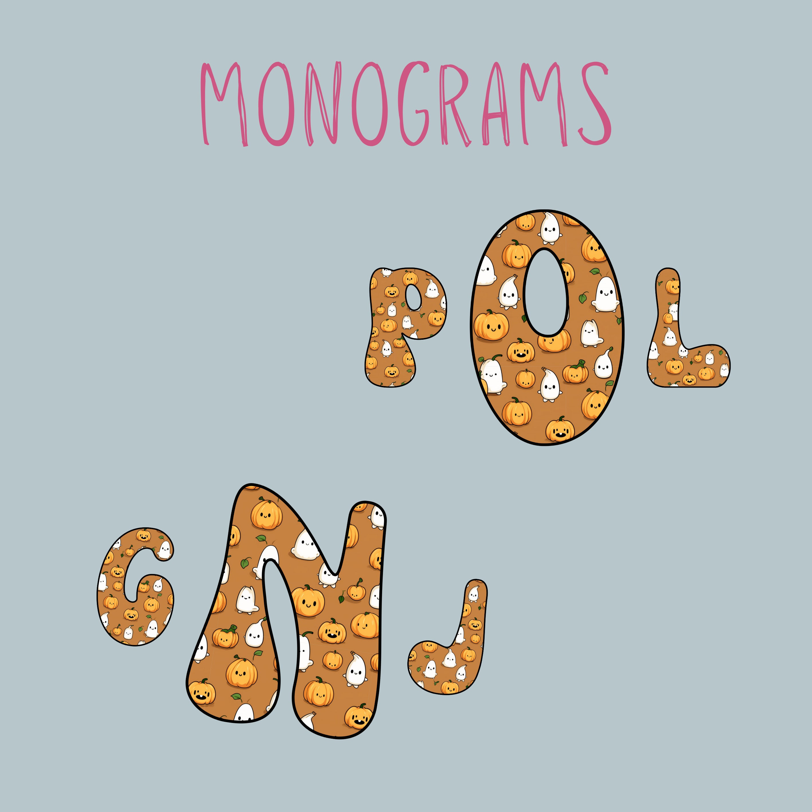 Halloween Monogram Letter Alphabet Bundle, SVG, PNG, and Jpg File ...