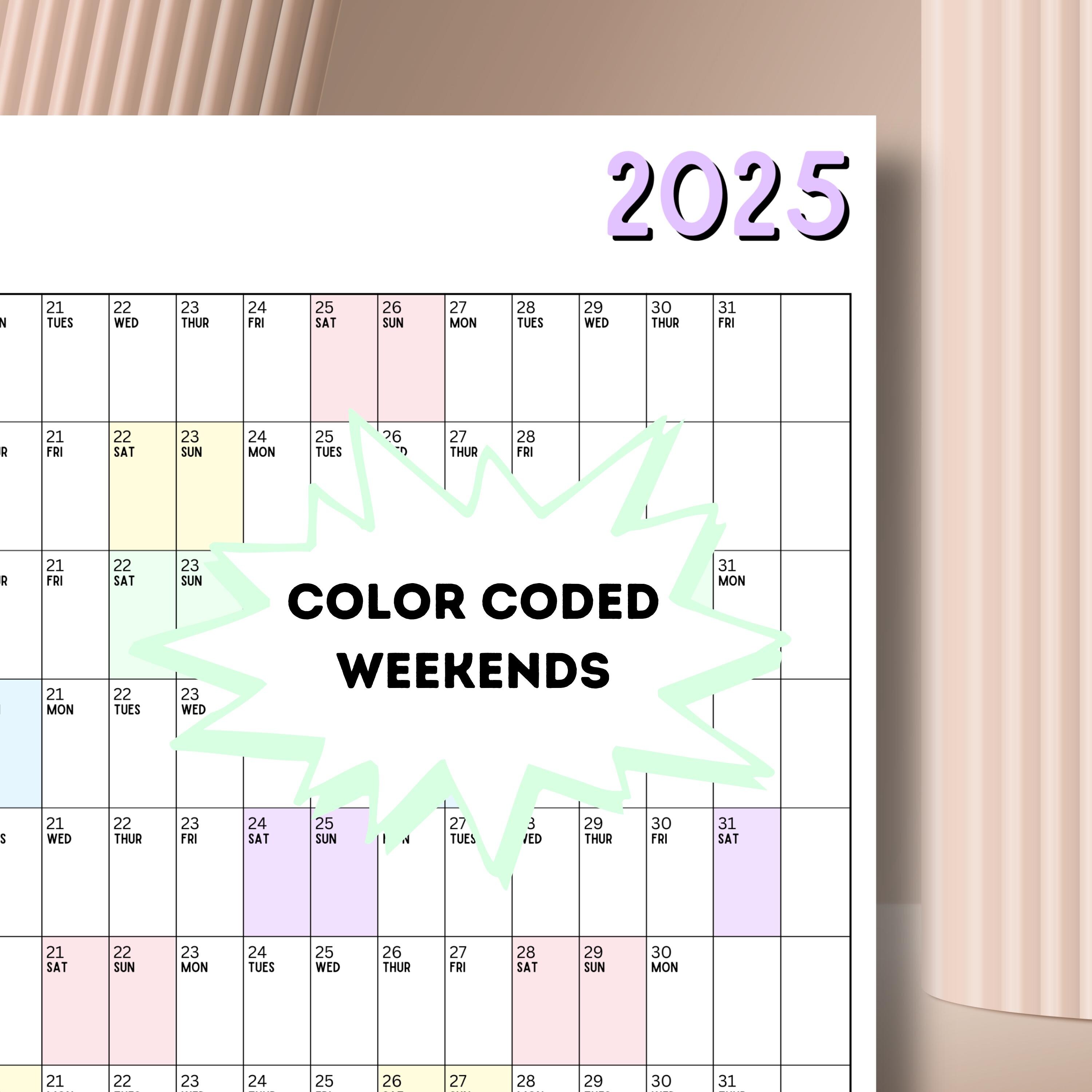Giant 2025 Wall Calendar | 2025 Wall Planner | Annual Planner | Yearly ...