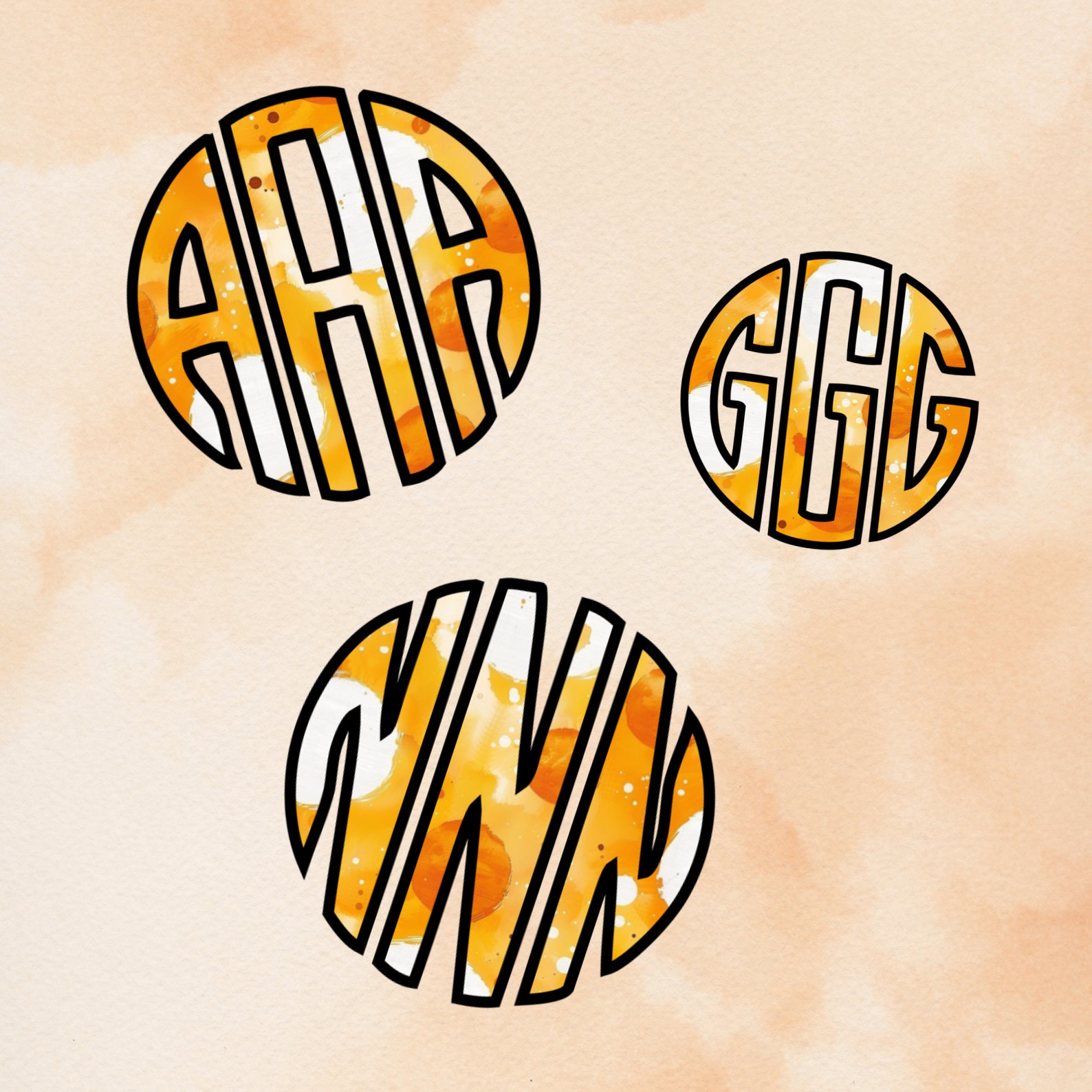 Circle Monogram Embroidery Bundle | Instant Download | Machine ...