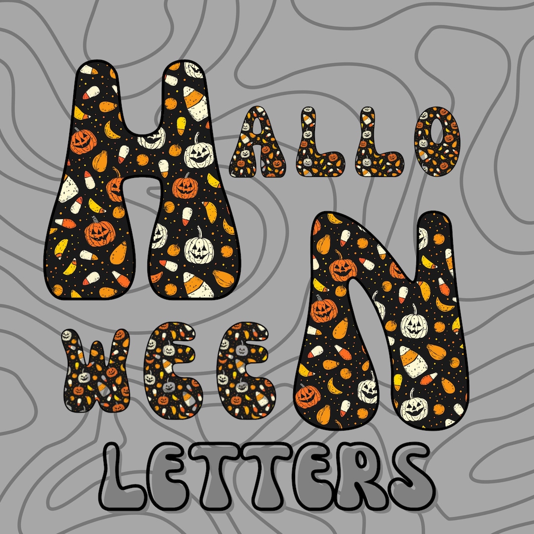 Halloween Monogram Letter Alphabet Bundle, SVG, PNG and Embroidery File ...