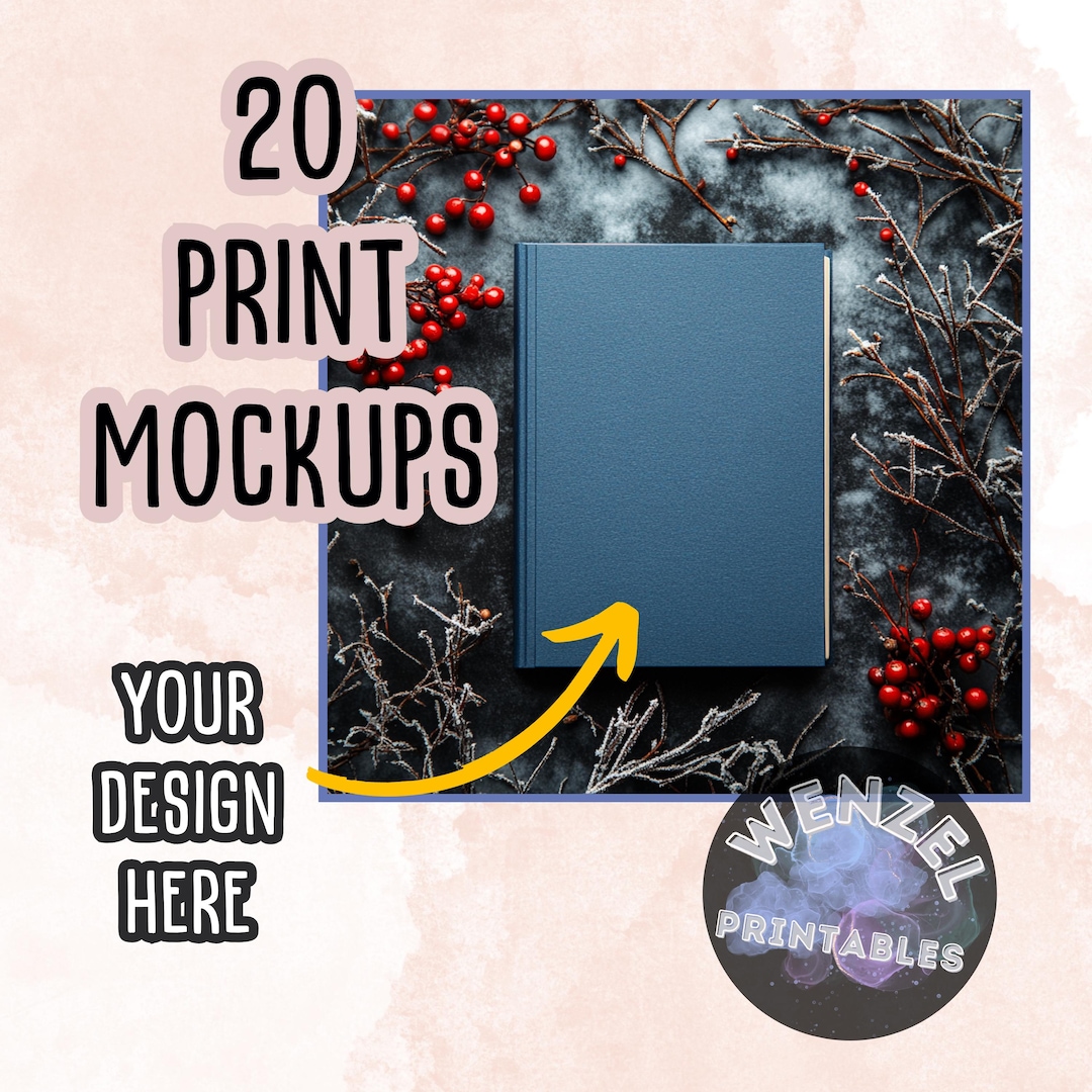 20 Print Mockups Bundle, Christmas Theme, Snow Theme Neutral ...