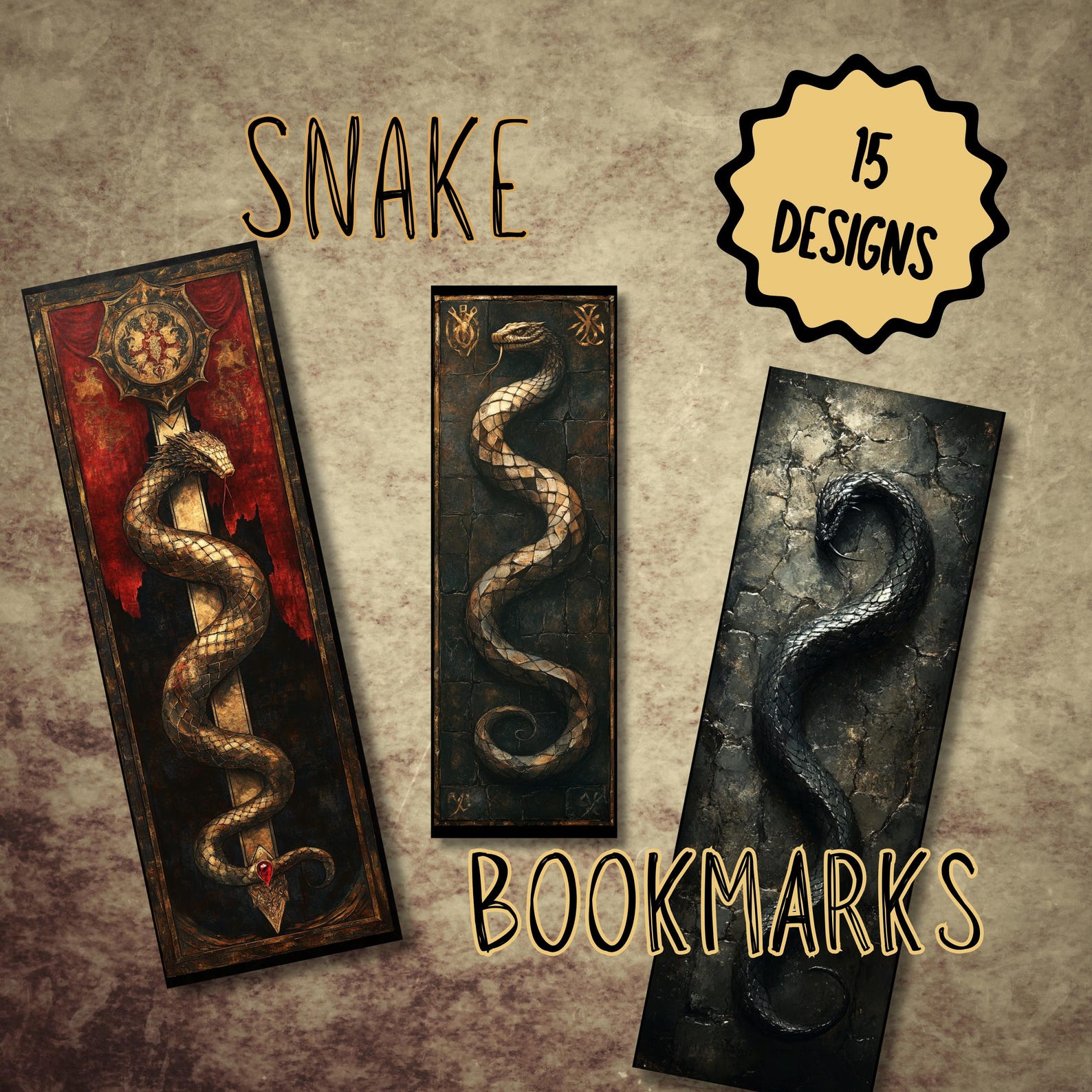 Snake Printable Bookmarks | Printable Designs | Digital Instant ...
