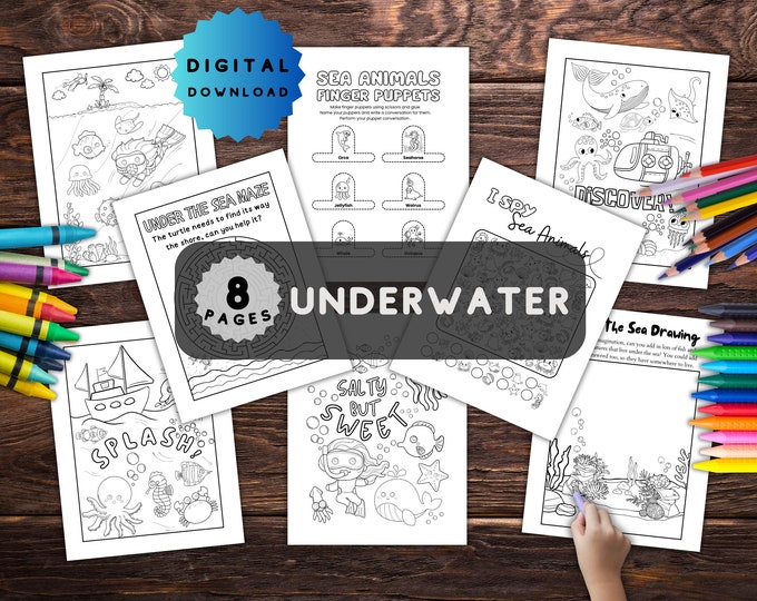 Underwater Activity Pages Cute Sea Animals Coloring Underwater Coloring ...