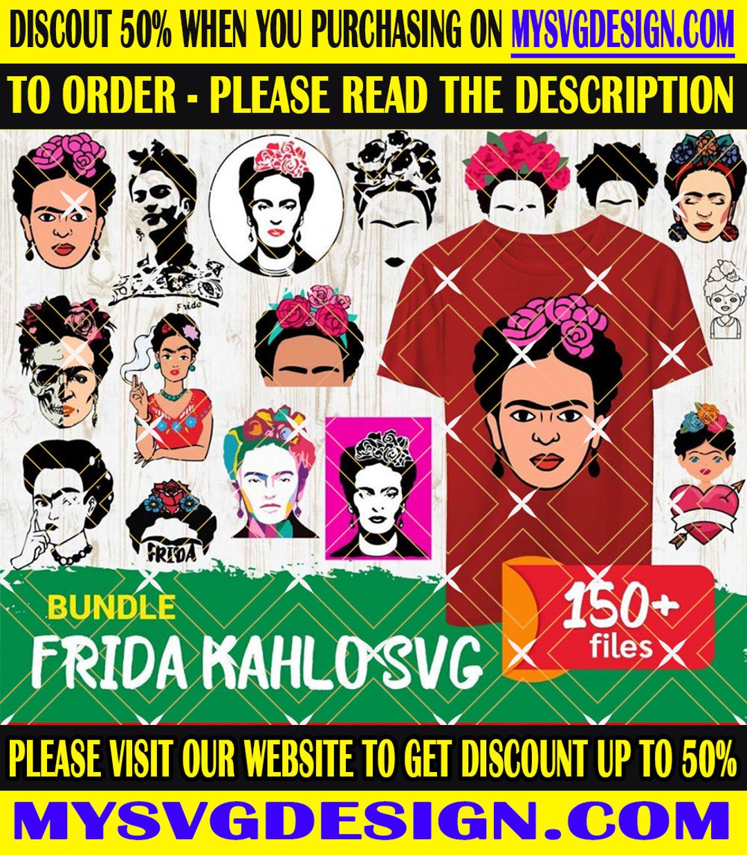 150 Frida Kahlo Svg Bundle - Etsy