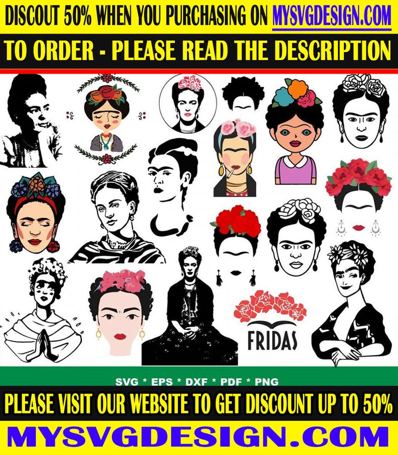 150 Frida Kahlo Svg Bundle - Etsy