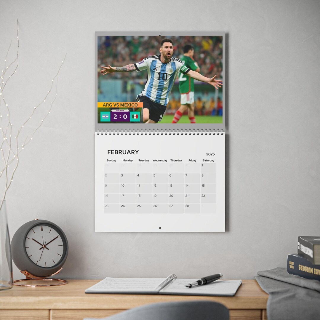 Lionel Messi 2025 Wall Calendar - Argentina World Cup Soccer Team Gift ...