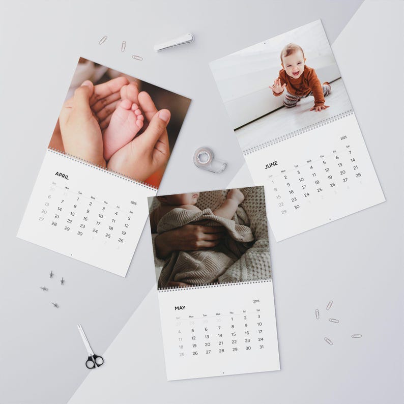Personalized Baby Photo Wall Calendar 2025 - Custom Design, Family ...