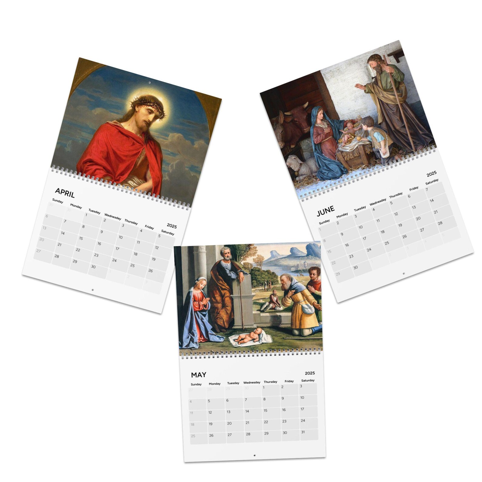 2025 Christian Wall Calendar With Jesus Picture | Christmas Countdown ...
