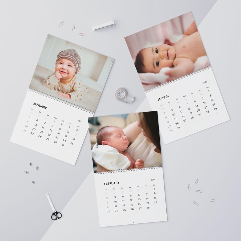Personalized Baby Photo Wall Calendar 2025 - Custom Design, Family ...
