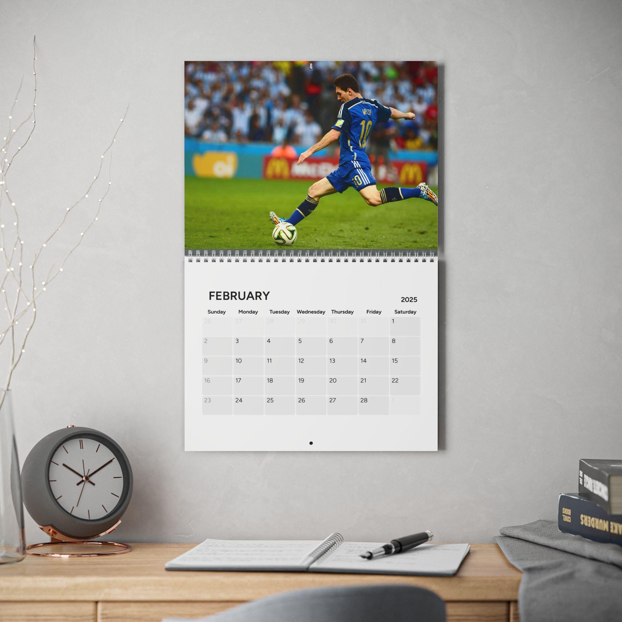 Lionel Messi 2025 Wall Calendar - Argentina World Cup Soccer Team Gift ...