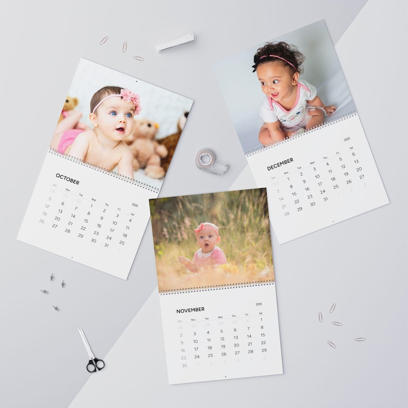 Personalized Baby Photo Wall Calendar 2025 - Custom Design, Family ...