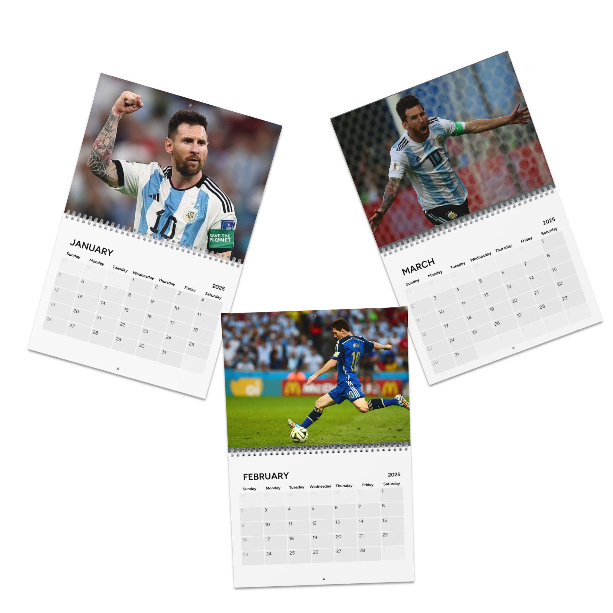 Lionel Messi 2025 Wall Calendar - Argentina World Cup Soccer Team Gift ...